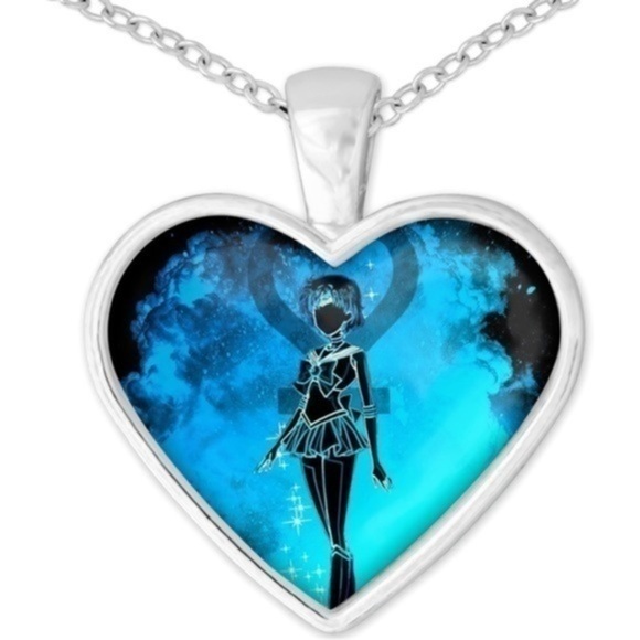 Hand Crafted | Jewelry | Sailor Moon Sailor Mercury Heart Necklace ...